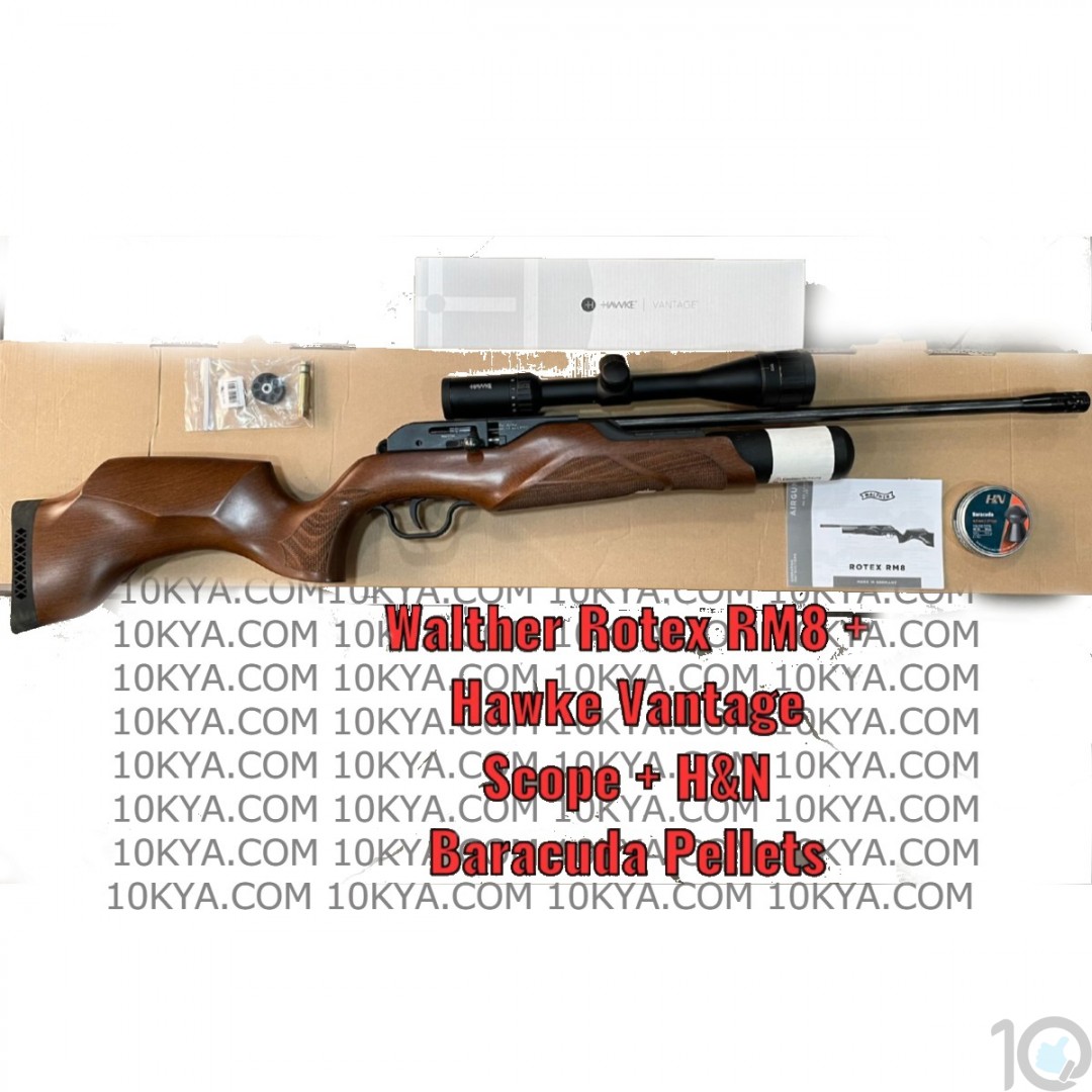 Walther Rotex RM8 Wooden FREE Hawke Scope Pellets 0.177 Cal | PCP Bolt ...
