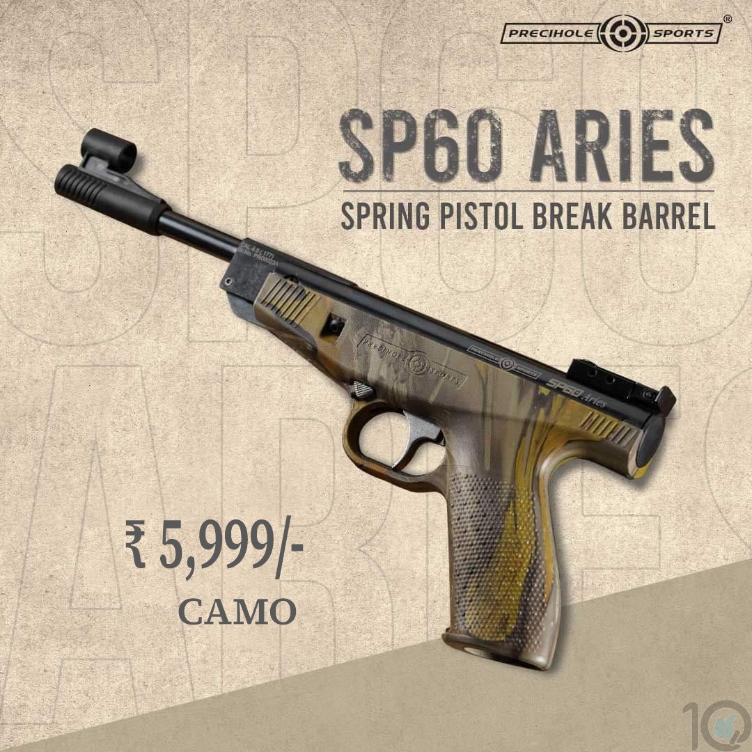 Buy Precihole Precihole SP60 0.177 Aries Spring Air Pistol | Camo ...