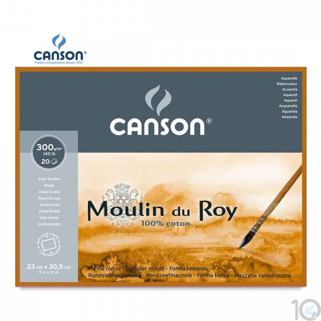 Canson Moulin du Roy - Rough Grain - 4 side glued 20 Sheets - 300 gsm ...