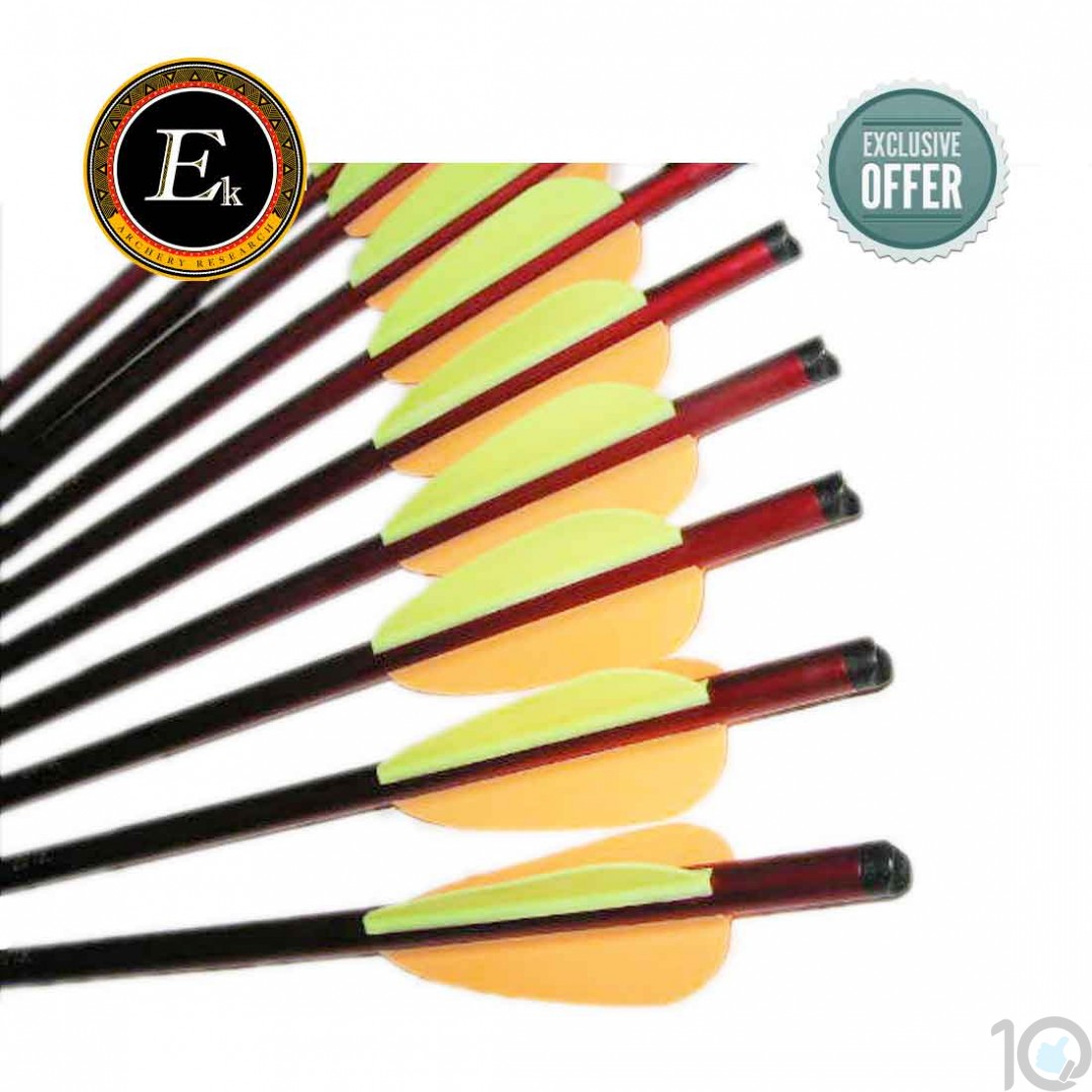 Buy Online India EK Archery Aluminium Arrow red 16 /2.5 vanes 5pcs/bag ...