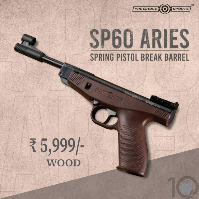Buy Precihole Precihole SP60 0.177 Aries Spring Air Pistol | Wood ...
